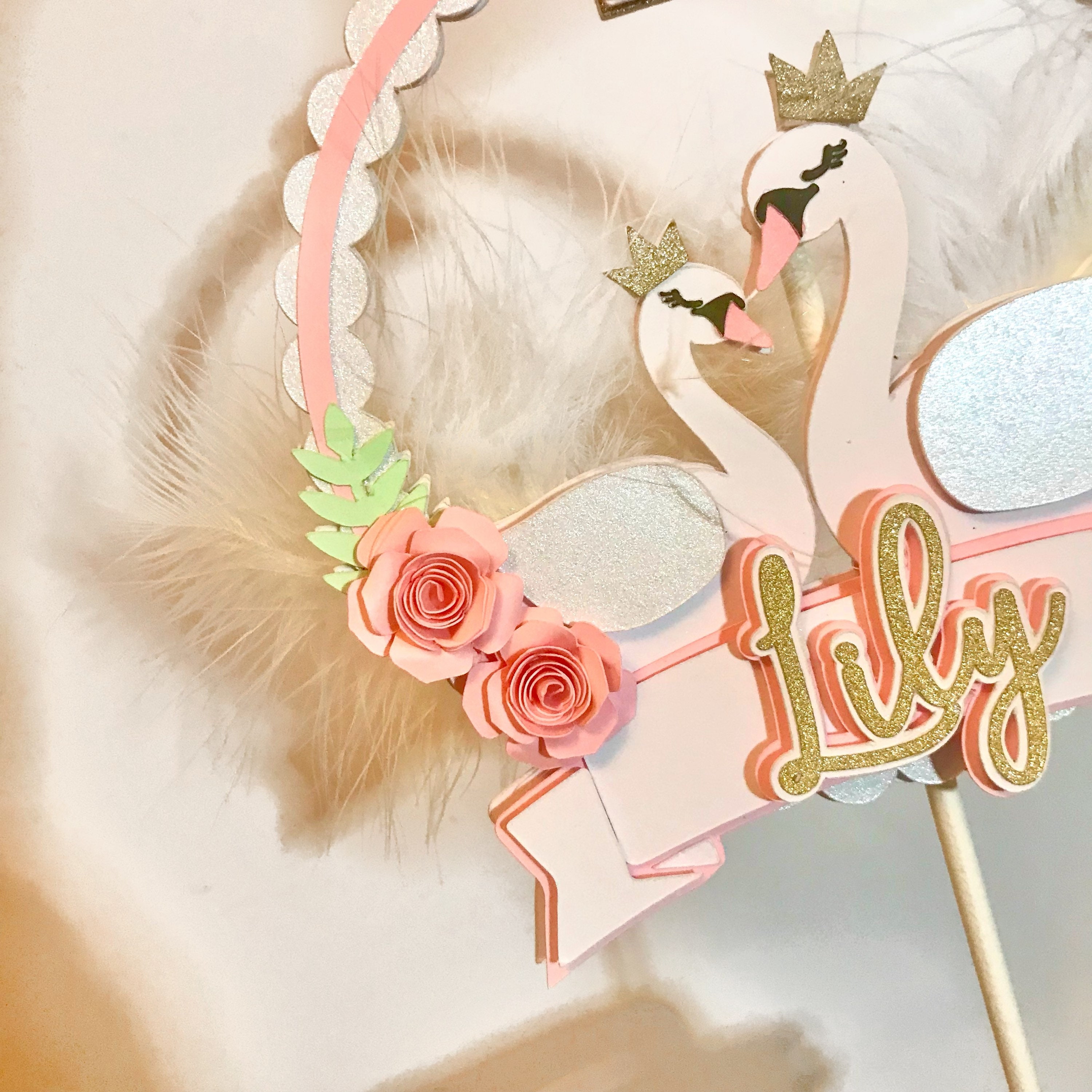 Swan Cake Topper Birthday Party Decor Cake Smash Props 3D - Etsy