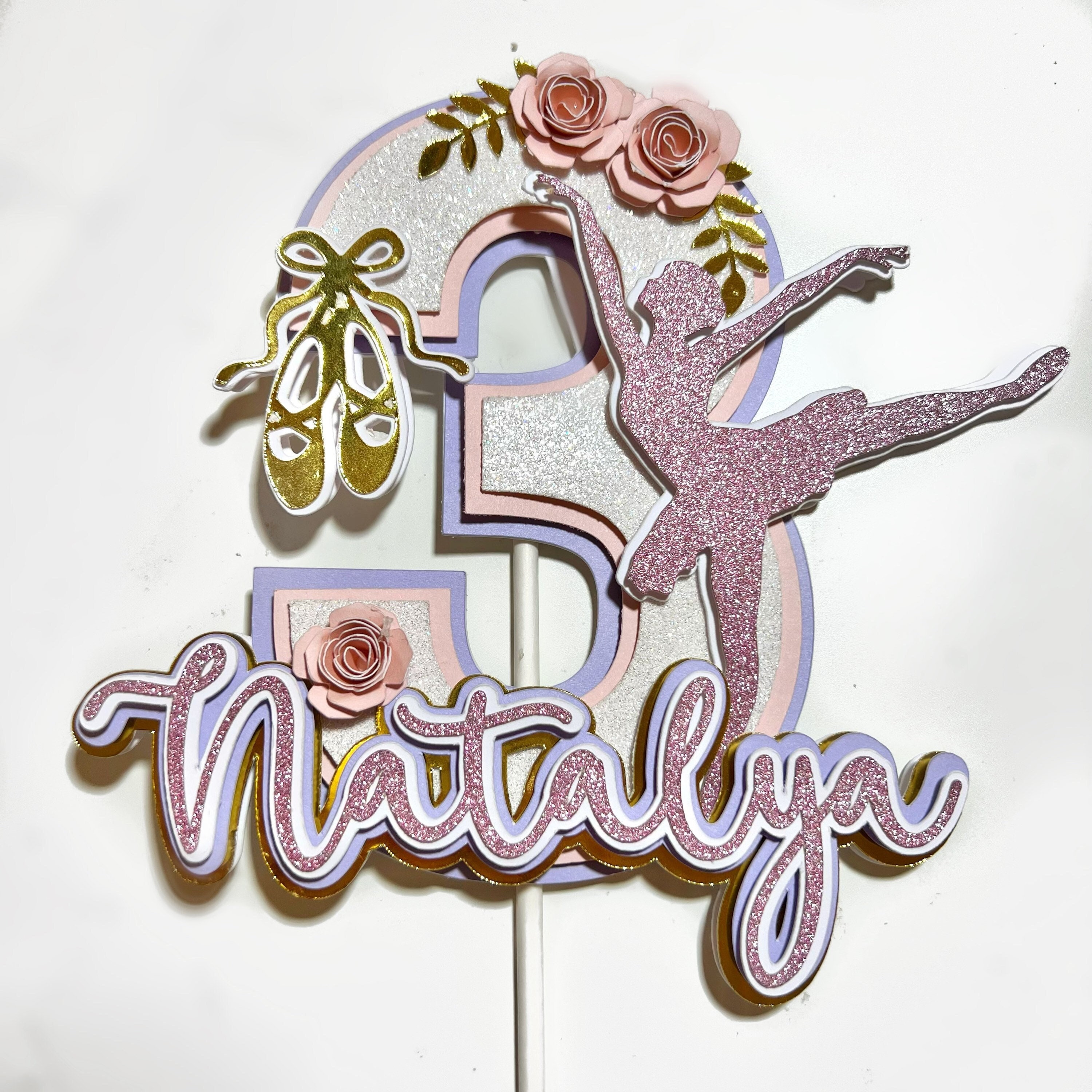 Ballerina Cake Topper Ballet Theme Birthday 3D Flowers - Etsy