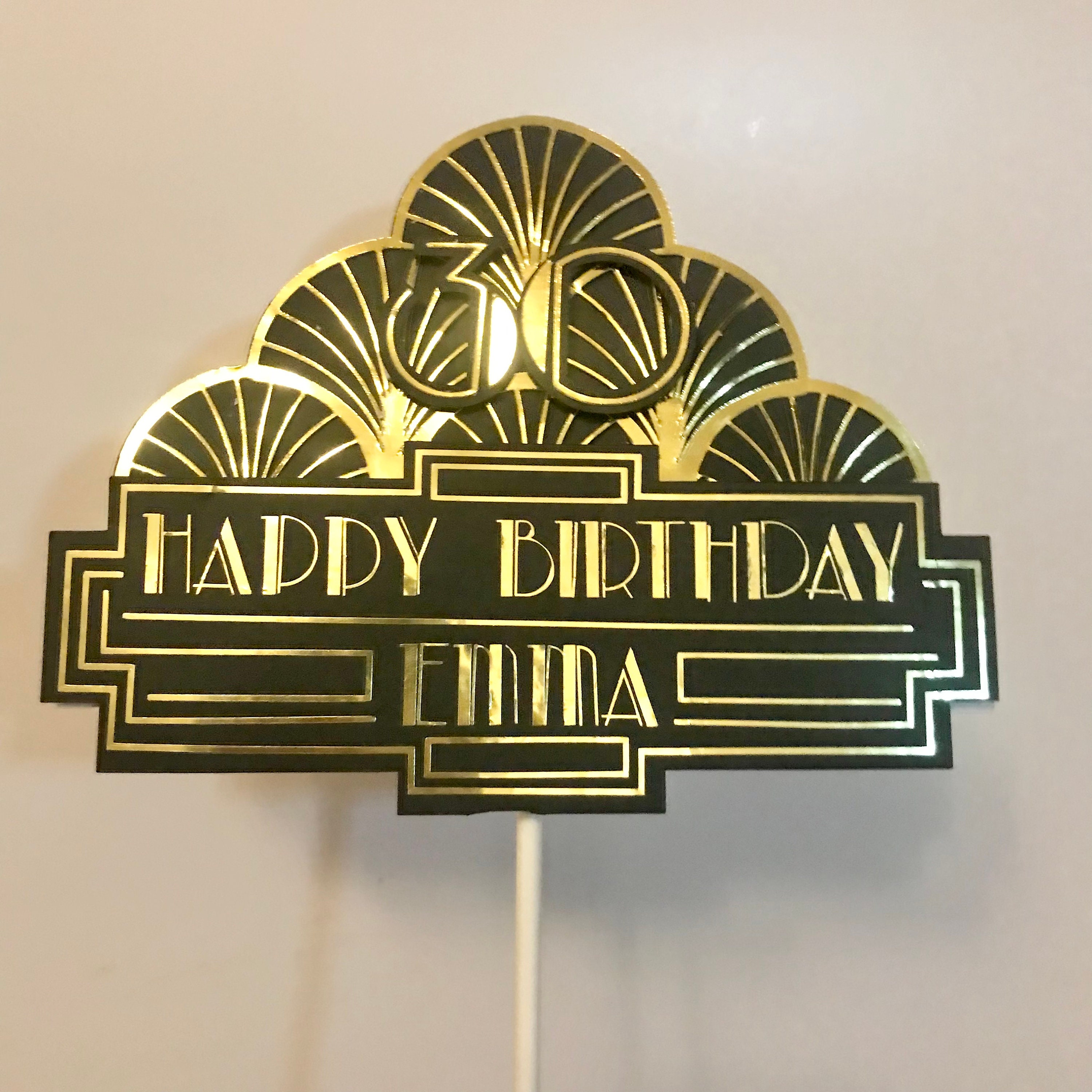 Great Gatsby Inspired Cake Topper 1920's Art Deco Flapper - Etsy