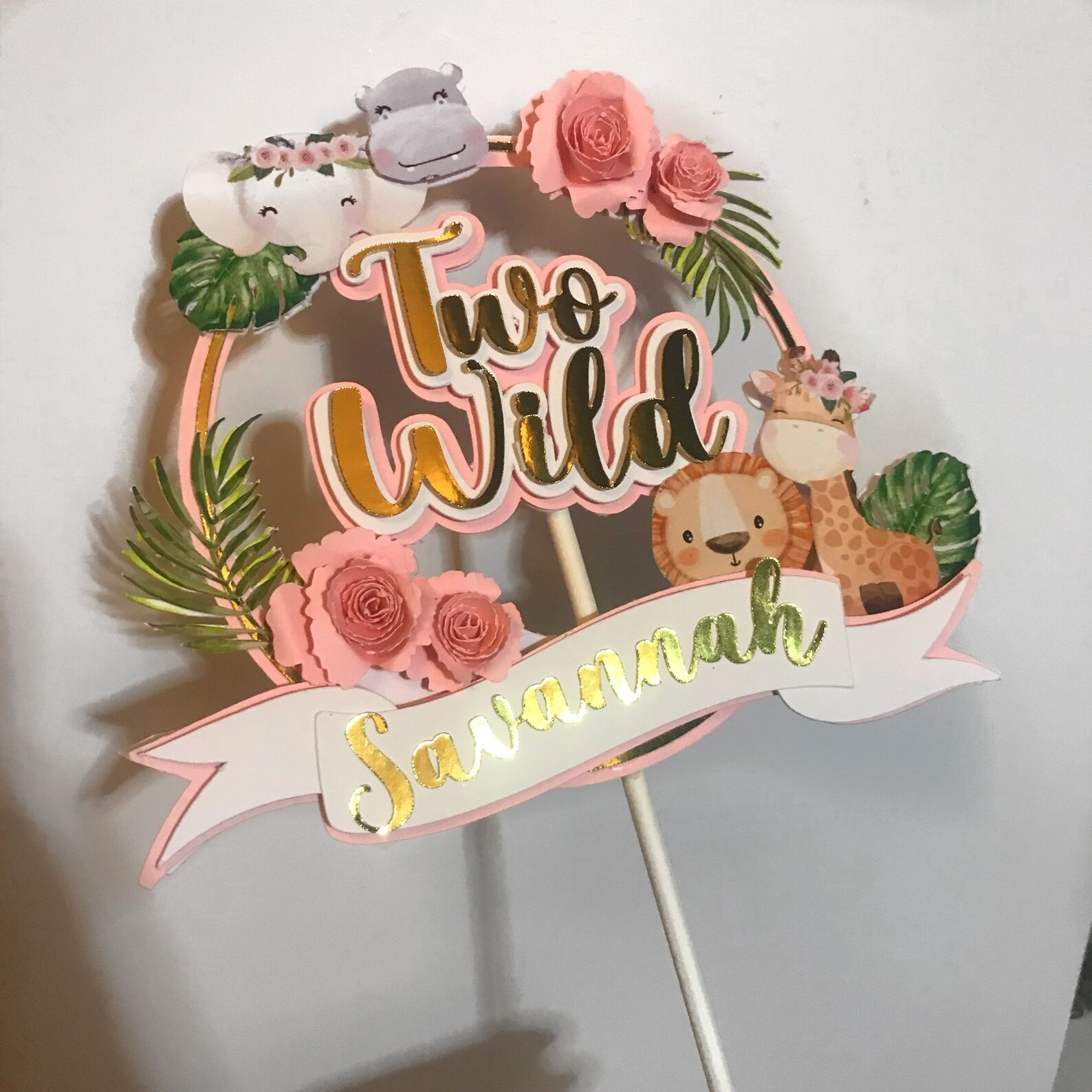 Two Wild 3D Cake Topper Safari Animals 2nd Birthday 3D | Etsy
