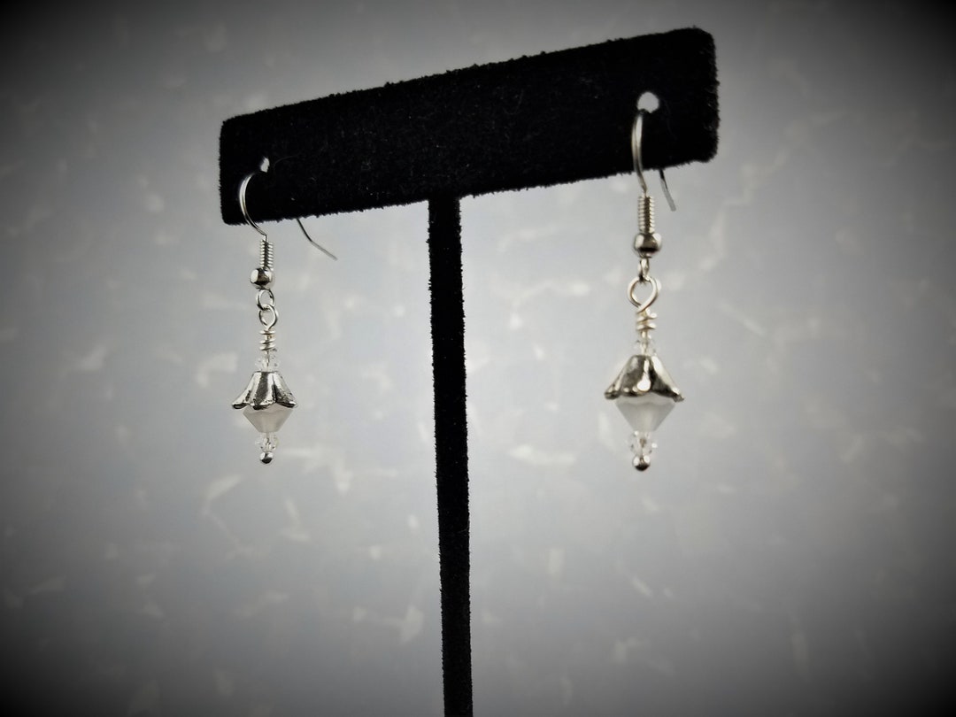 Sea Glass Look AB Bicone Earring 3/4 Inch Long - Etsy