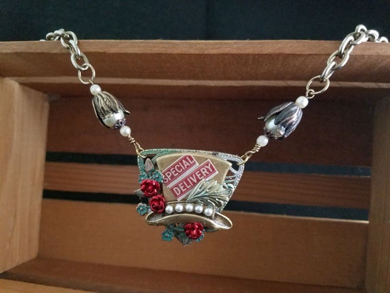 Top Hat Special Delivery Steampunk Assemblage Style Hand | Etsy