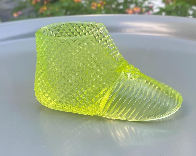 Antique Duncan Glass Co Uranium Glass Baby Bootie. Late 1800’s. - Etsy
