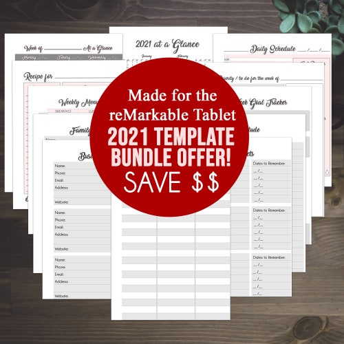 Remarkable 1 & 2 Template Bundle II for Your Remarkable 1 or | Etsy