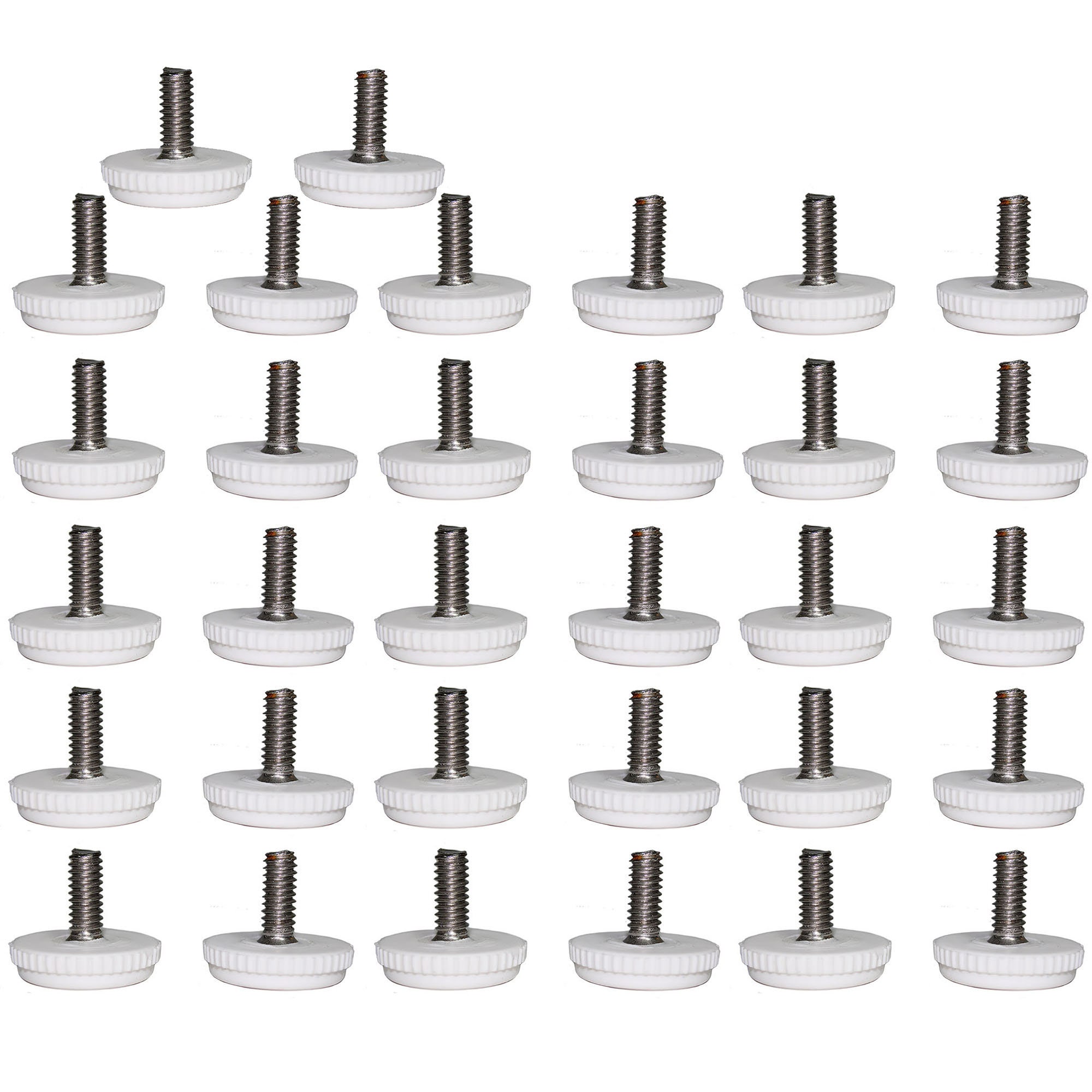 White 1/4'' 20 Thread 5/8'' Stainless Steel Threaded Stud Adjustable ...