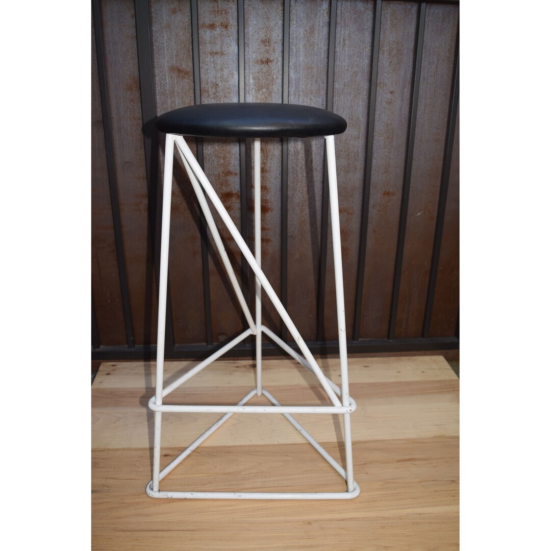 Vintage Steel & Vinyl Bar Stool - Etsy