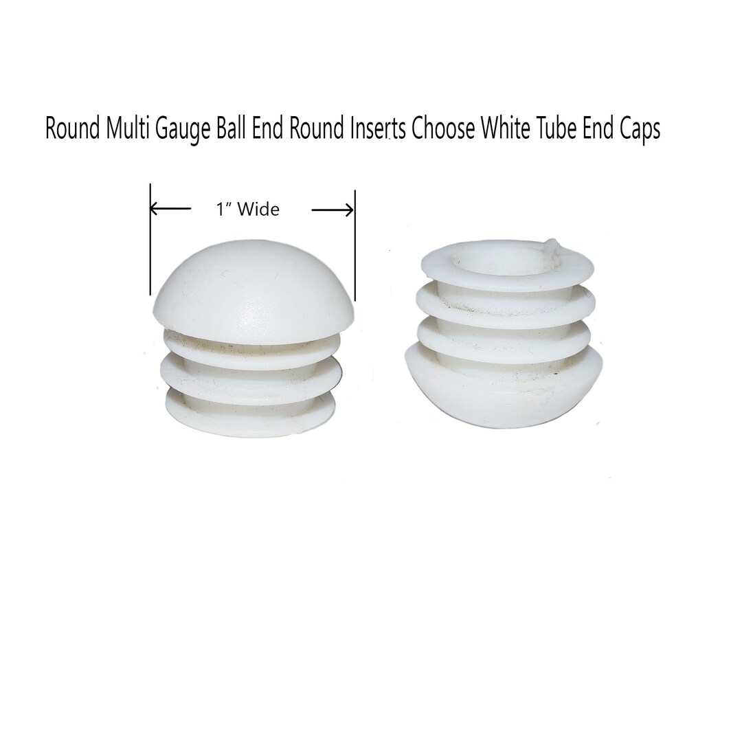 1 Round Multi Gauge Ball End Round Inserts Choose White Tube End Caps ...