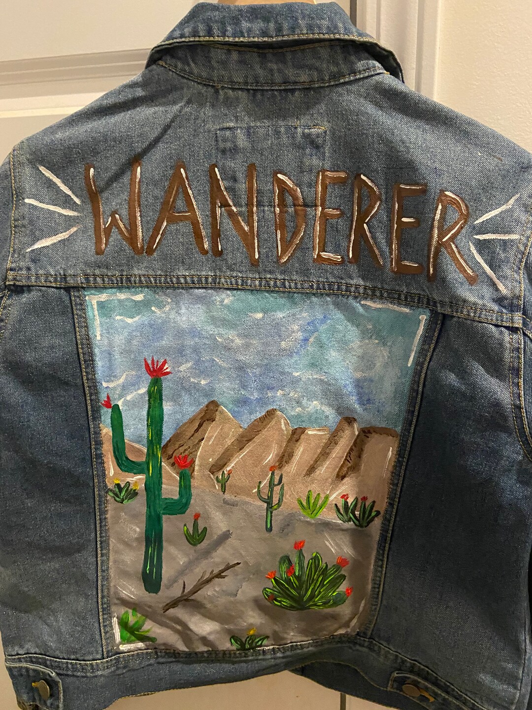 Hand Painted “wanderer” Desert Scene Jacket! - Etsy