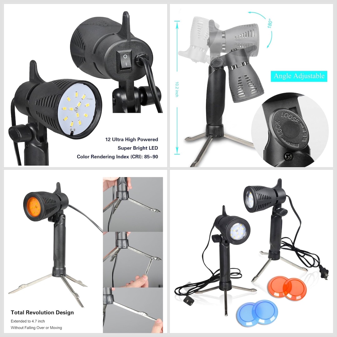 Portable LED Photography Light: Table Top Studio Lighting - Pack of 2 ...