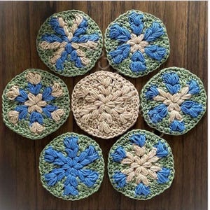 Puff Spin Wheel Coasters Coasters Crochet Pattern Written for BEGINNERS ...