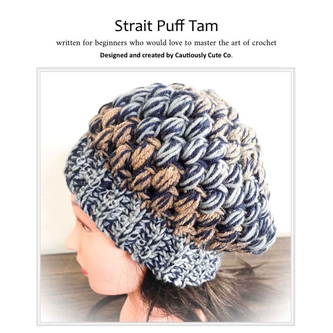 For Beginners Strait Puff Tam Crochet Pattern PDF Download, Practical ...