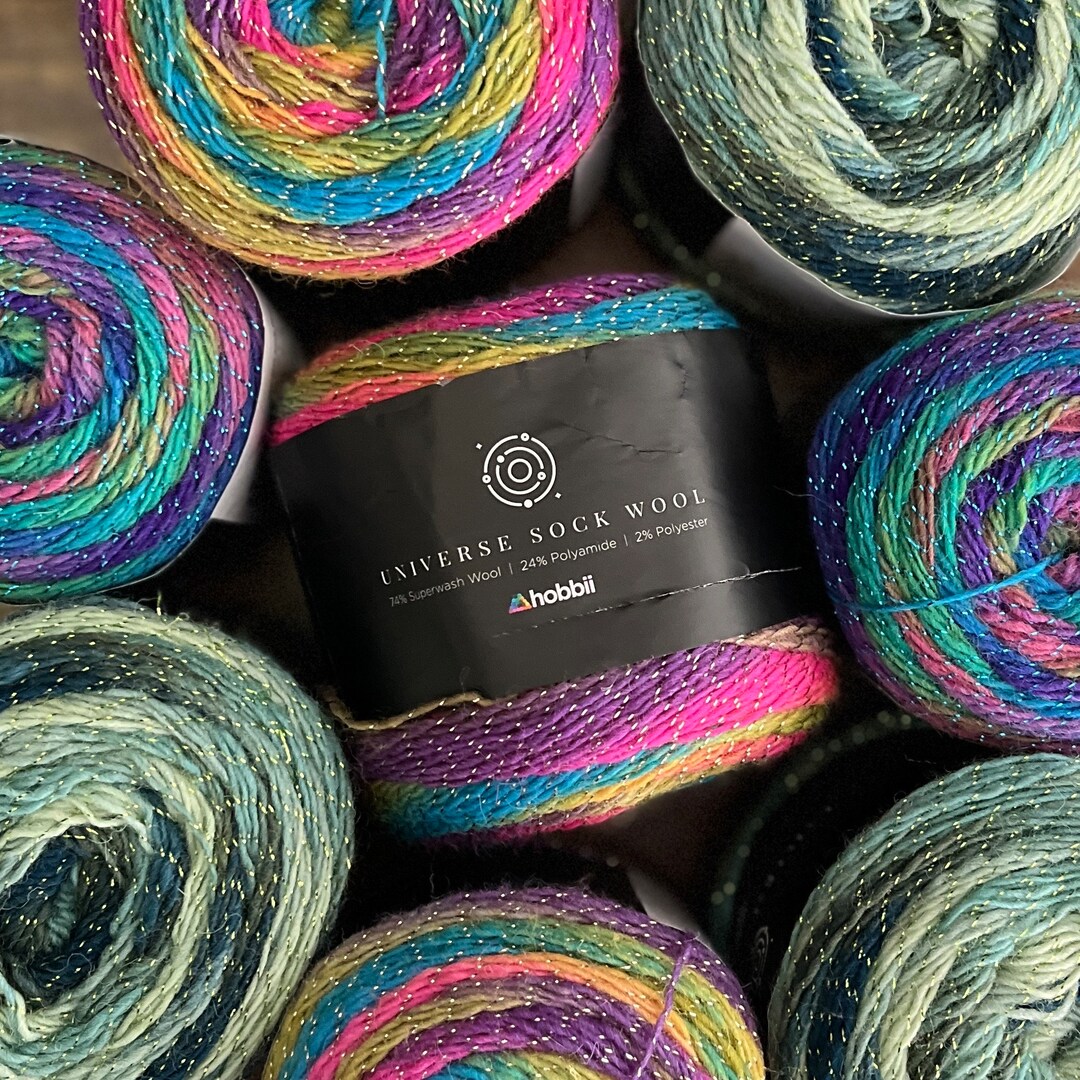 HOBBII Universe Sock Yarn: Color Changing Glitter Wool Blend - Etsy