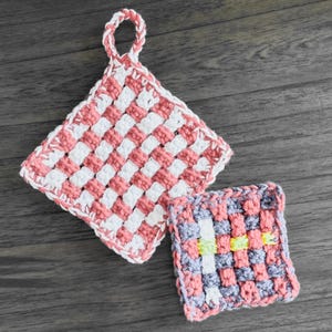 Weaved Coasters or Potholder - Beginner-friendly Crochet Pattern | Step-by-step Instructions ...