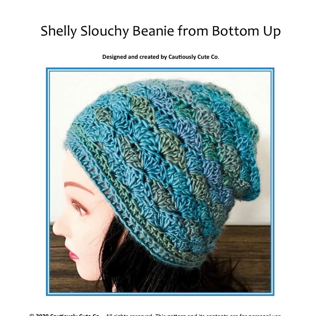 For Advanced Crochet Pattern Shelly Slouchy Beanie From Bottom up PDF ...