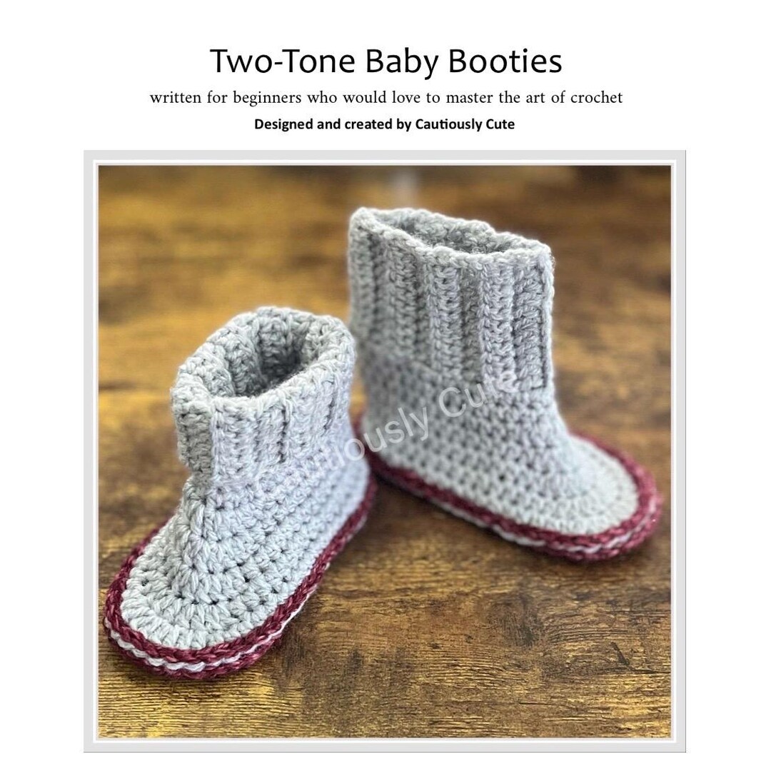 Two-tone Baby Booties Crochet Pattern: Beginner-friendly (PDF Download ...