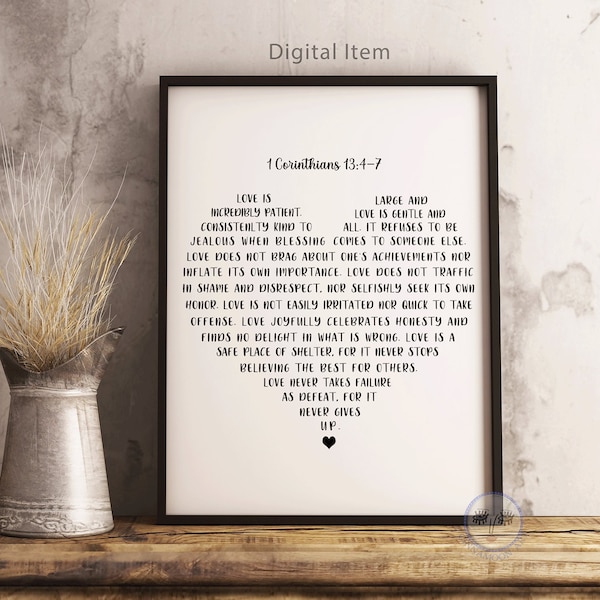 1 Corinthians 13 4 7 - Etsy