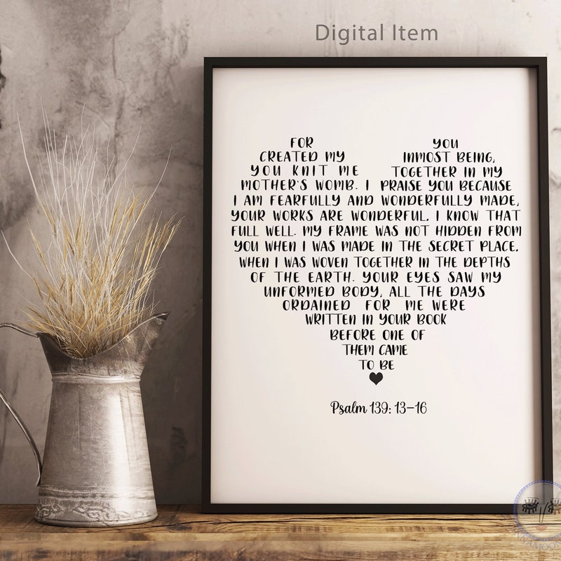 Psalm 139 13 14 - Etsy