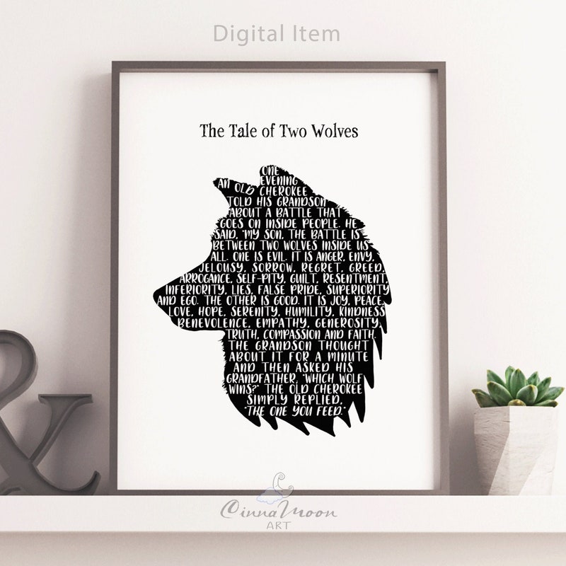 The Two Wolves Art - Etsy