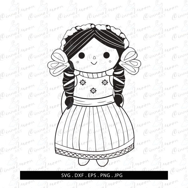 Muneca Mexicana Svg - Etsy