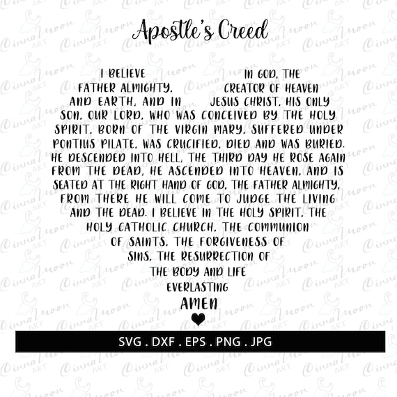 Apostle's Creed Svg-apostle's Creed-i Believe in - Etsy Australia