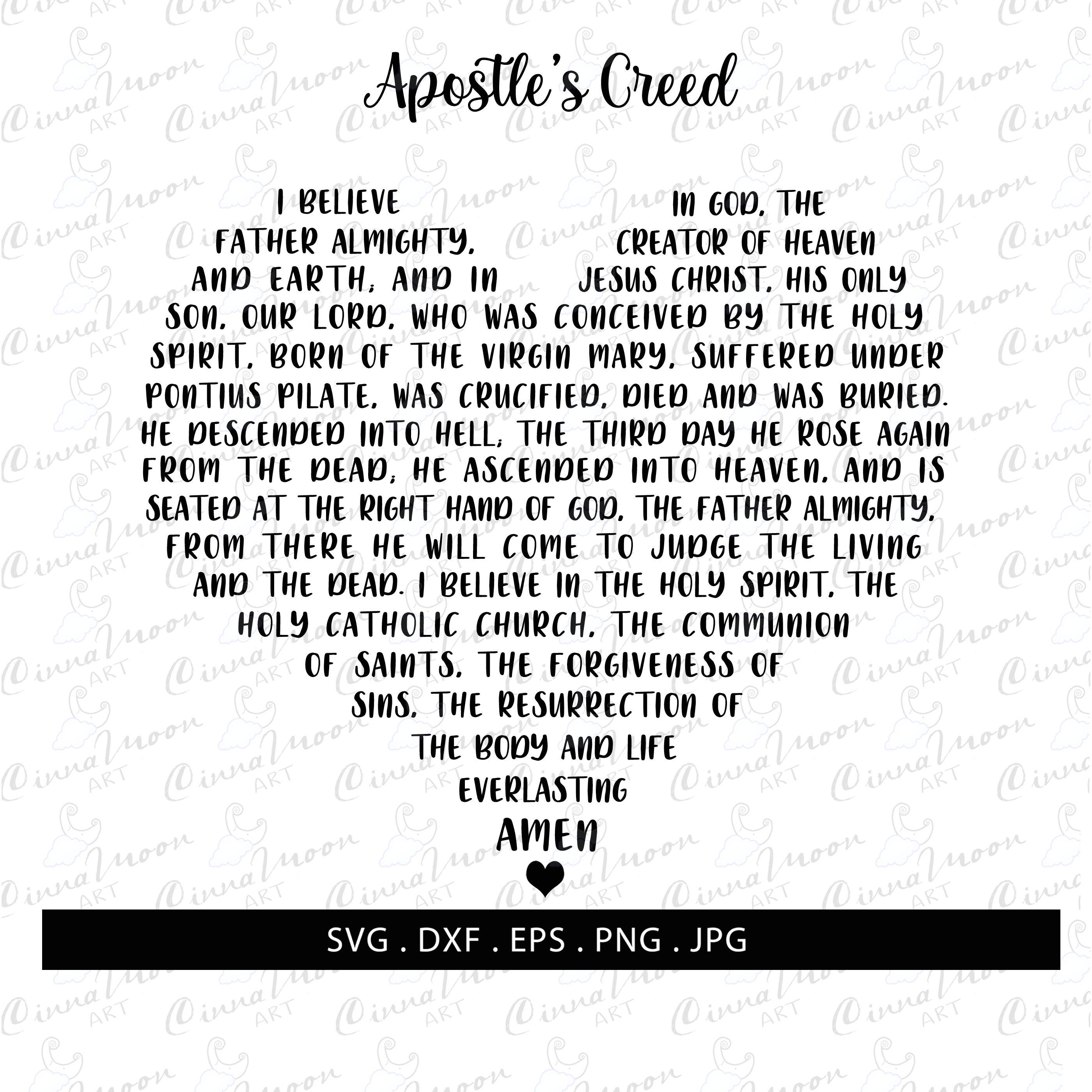 Apostle's Creed Svg-apostle's Creed-i Believe in God-catholic Svg ...