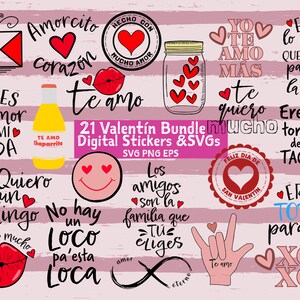 San Valentín Svg Bundle-digital Stickers-valentine-etiquetas Digitales ...