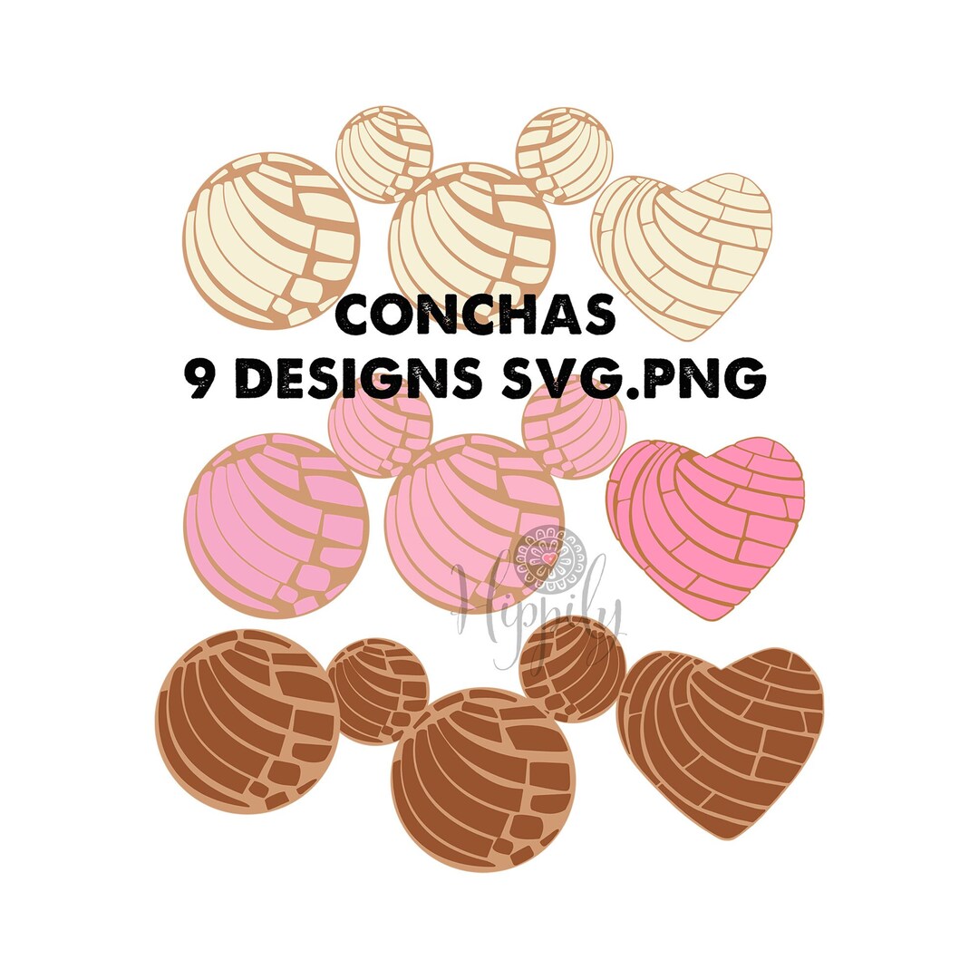 Concha-conchas Bundle Svg Png-pan Dulce Svg-mexicana Svg-las Conchas ...