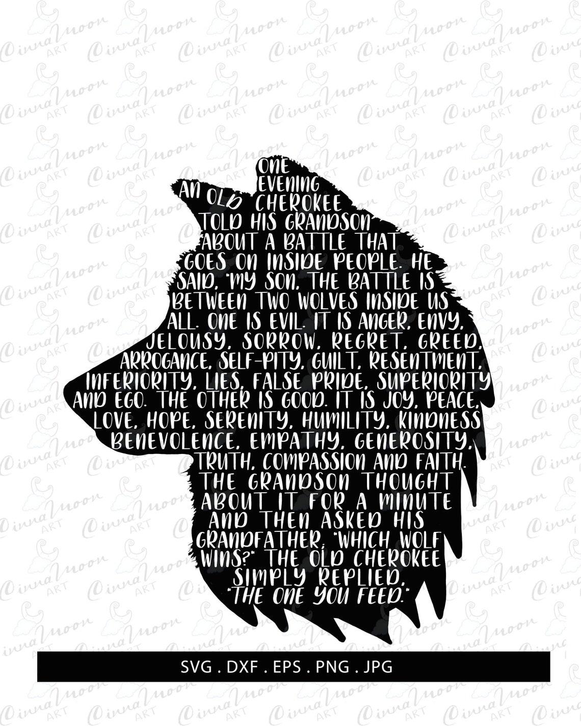Two Wolves Svg-the Tale of Two Wolves Svg-two Wolves Cut File-wolf ...