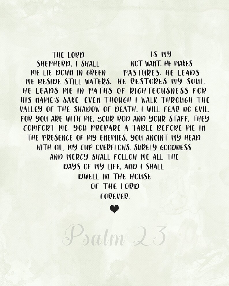 Psalm 23-the Lord is My My Shepherd-bible - Etsy