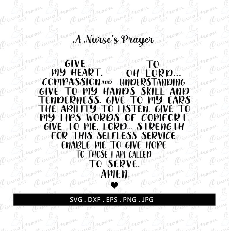 A Nurse's Prayer svg-Give to my Heart SVG-Nurse-Nurse | Etsy