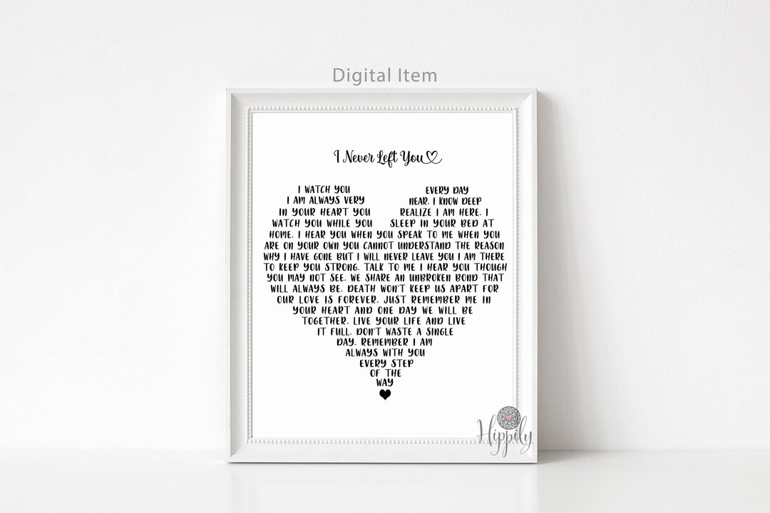 I Never Left You Svg-ready to Print and Frame-home Office-spiritual ...