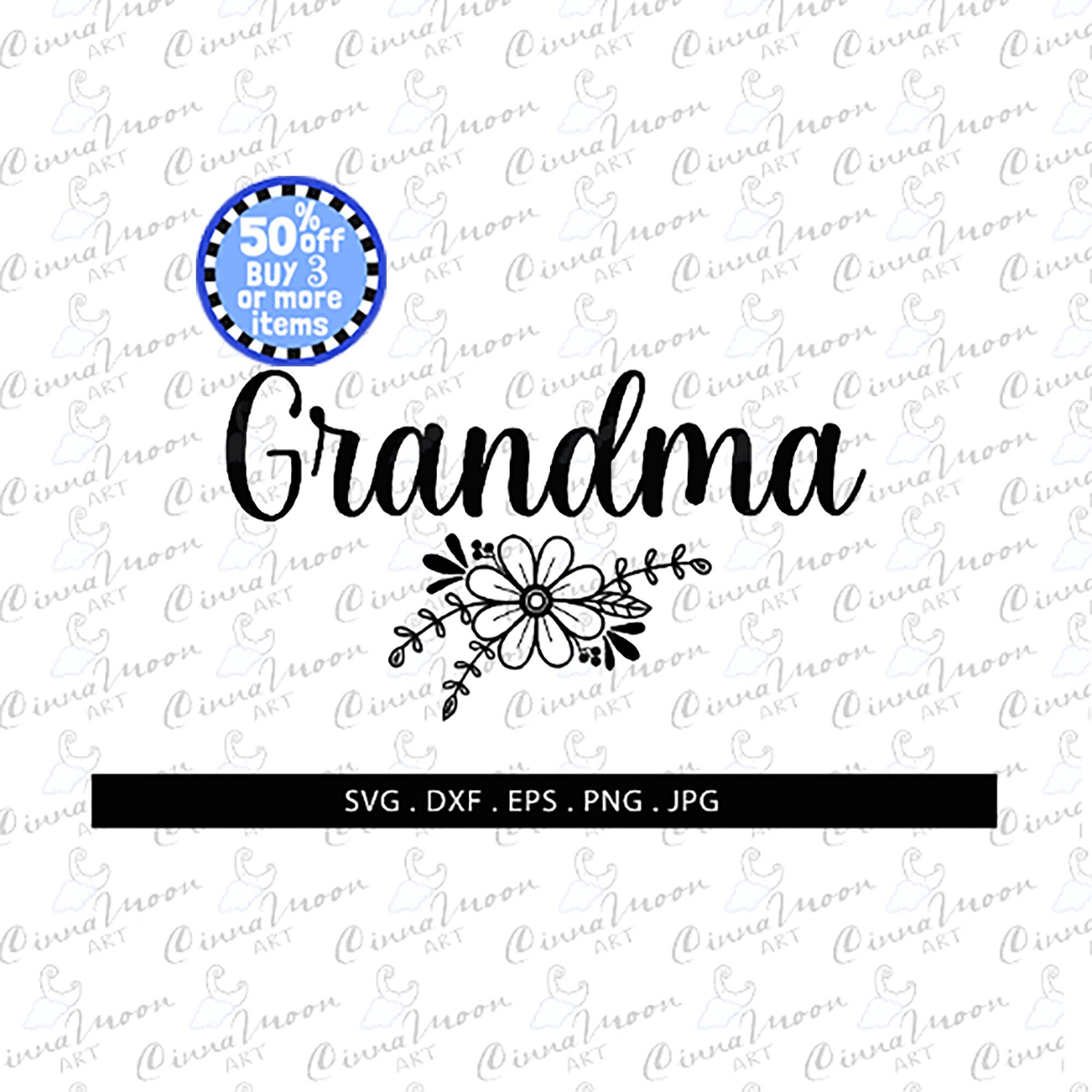 Grandma svg-Grandma with flowers svg-Grandmother svg-Grandma | Etsy