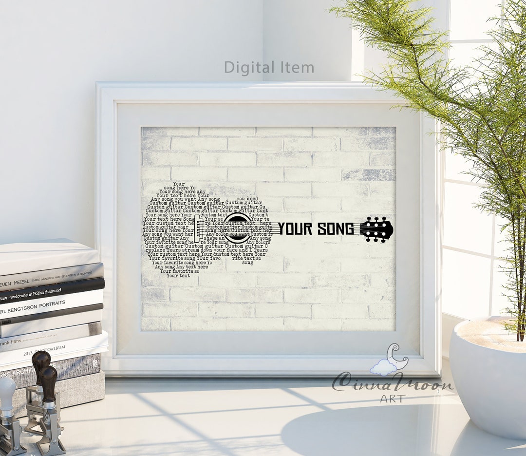 Custom Song Lyrics-your Favorite Lyrics-guitar Lyrics-printable Poster ...