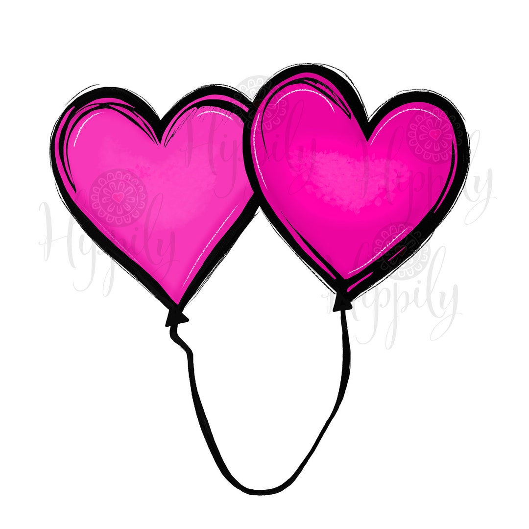 Heart Balloons Png-valentine's Day Png-valentines-sublimation Design ...
