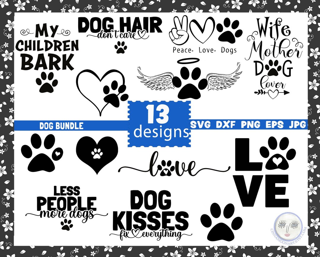 Dog Svg Bundle-paw Print Svg-pet Paw Svg-dog Love Svg-cat Paw Print Svg ...