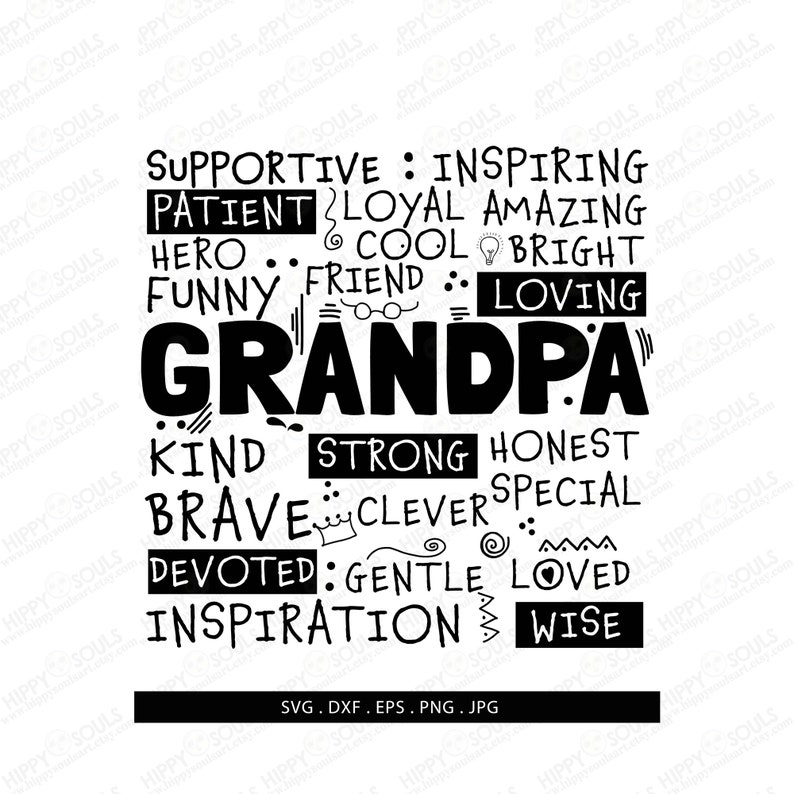Grandpa Svg-grandpa Words Svg-grandpa Dxf-grandfather Svg-original ...