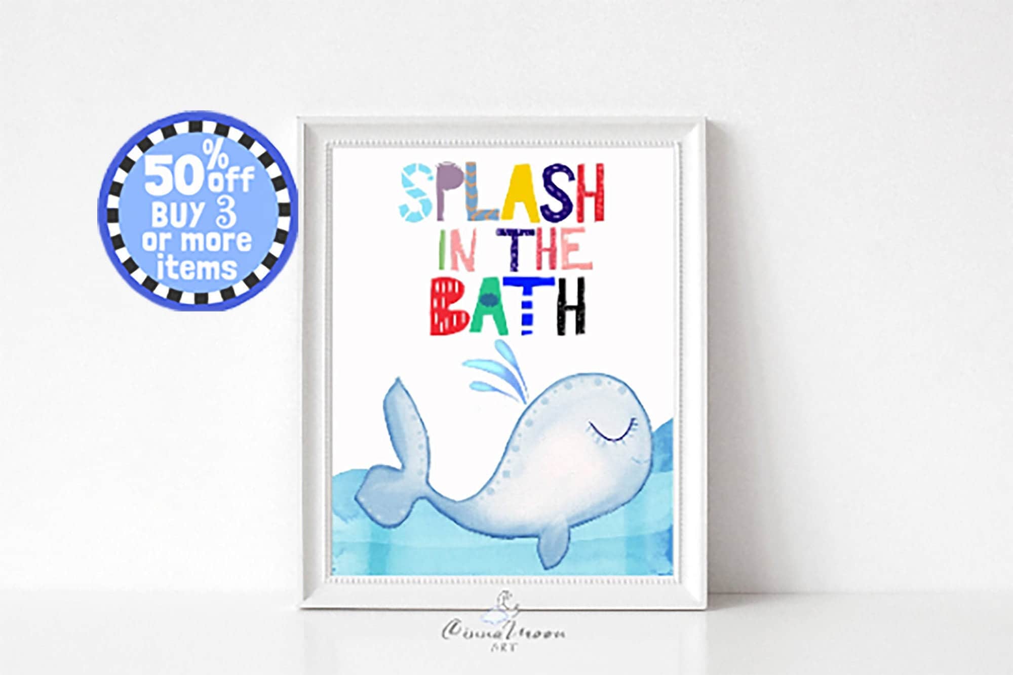Splash in the bath-Bathroom prints-Bathroom art-Kids | Etsy