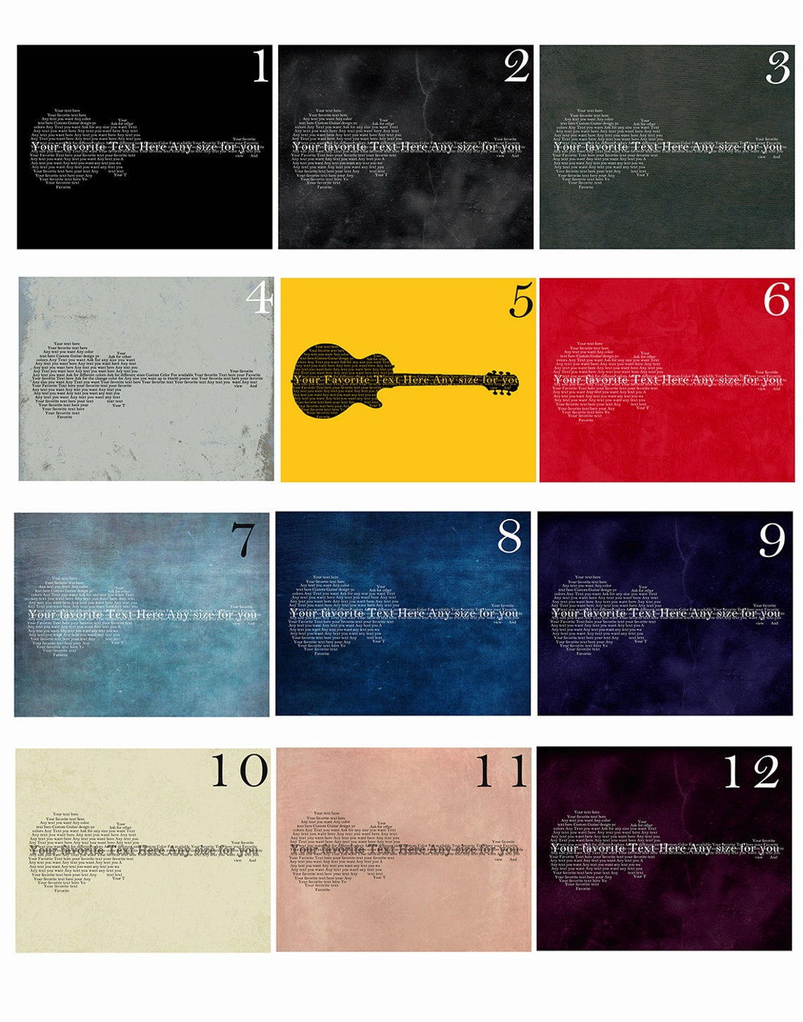 Custom Song Lyrics-printable Poster-song Lyrics Wall Art-guitar Head ...