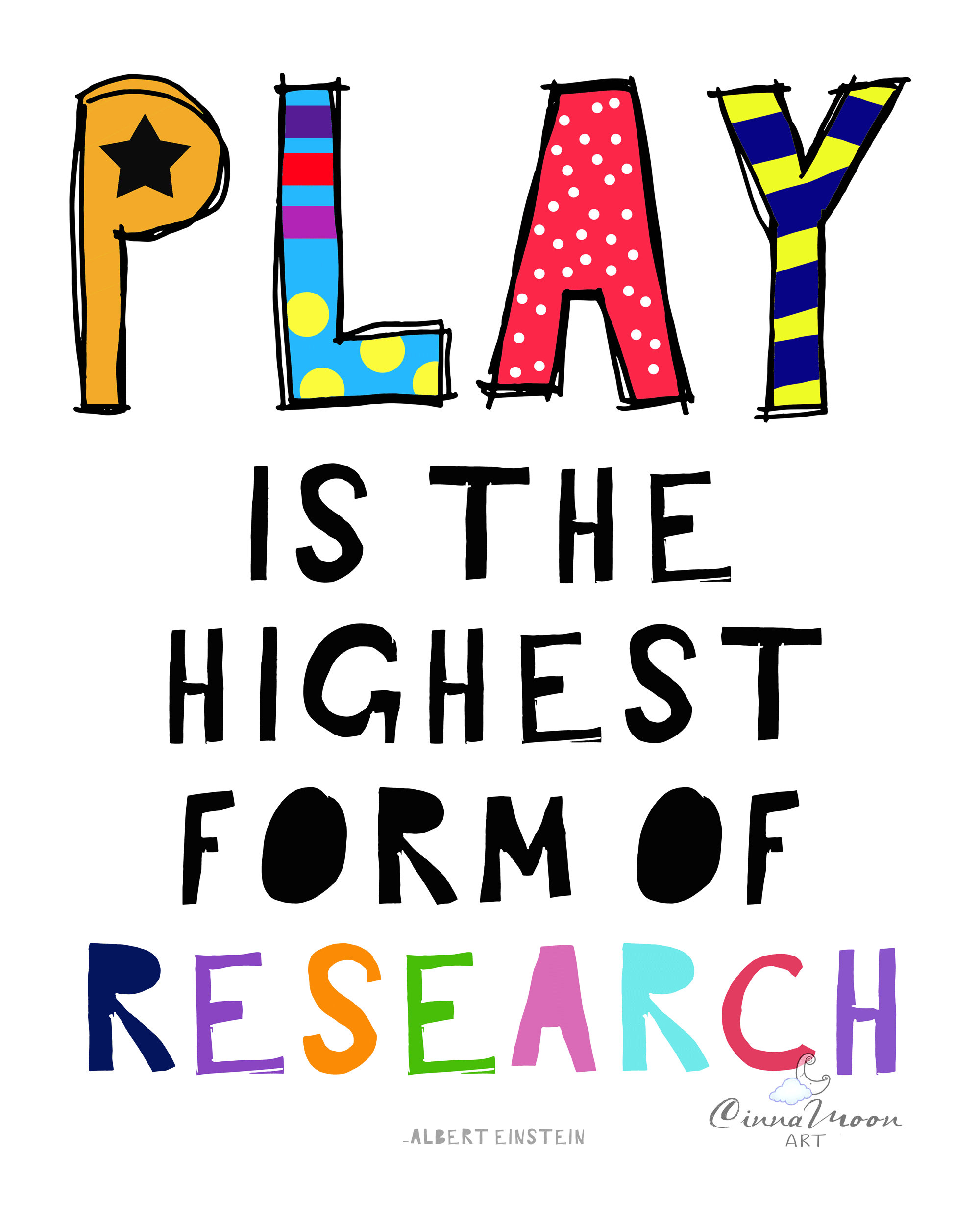 Play is the highest form of research-Play-Nursery wall | Etsy