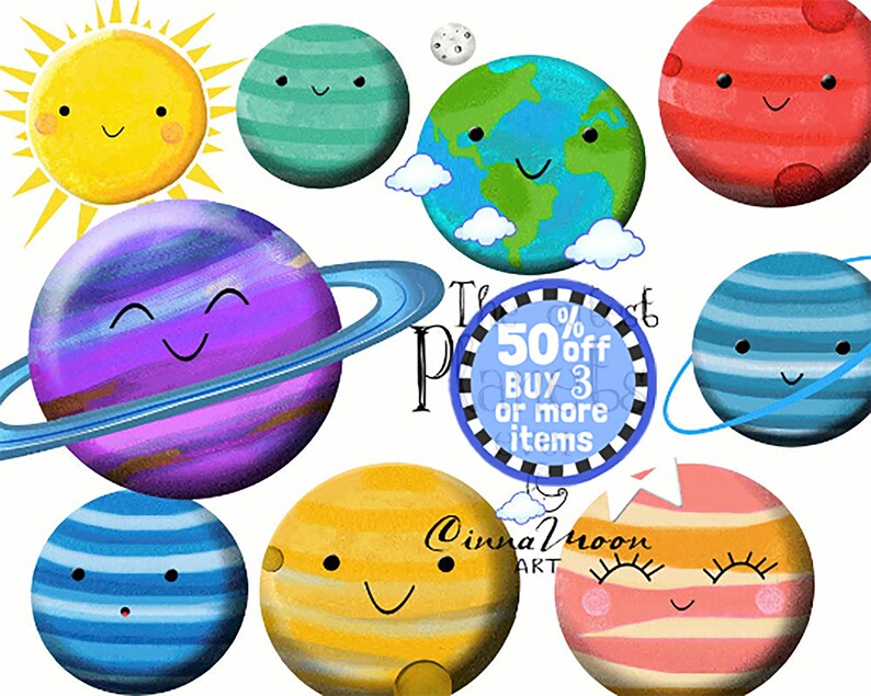 Planets-planets Clipart-universe-universe Clipart-solar - Etsy