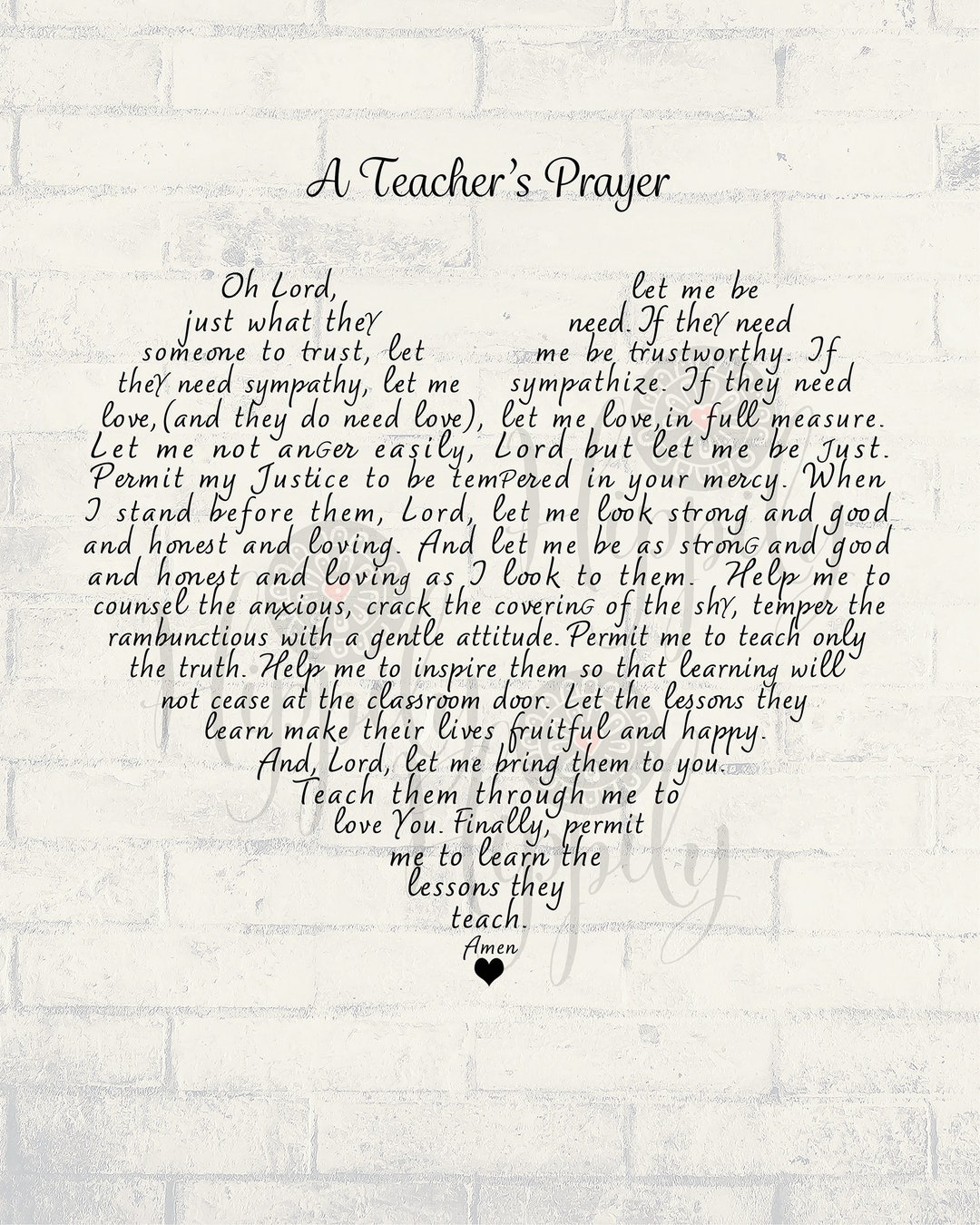 A Teacher's Prayer Printable-teacher's Prayer Download Print-digital ...