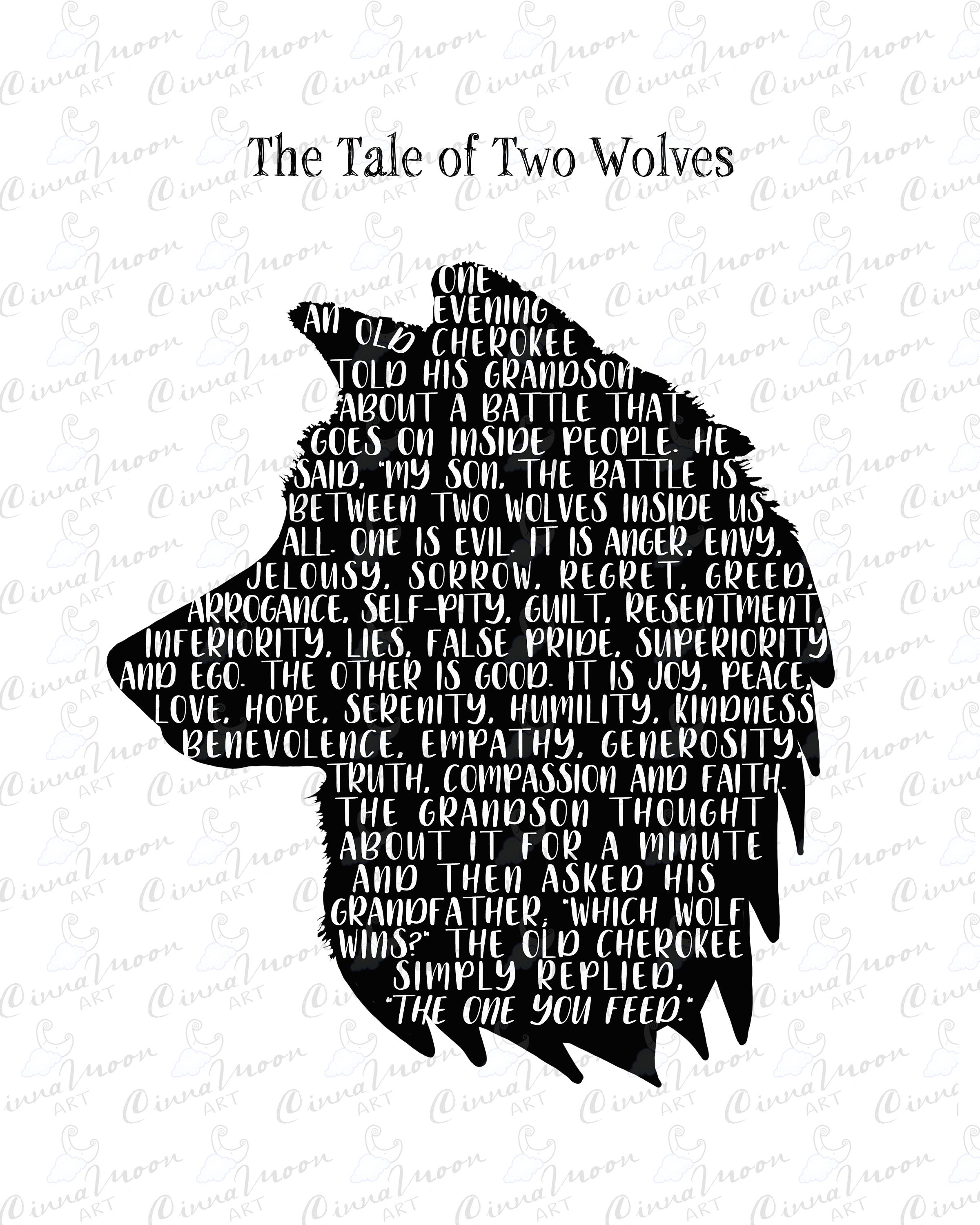 The Wolves Within-two Wolves Wall Art-native American - Etsy Canada