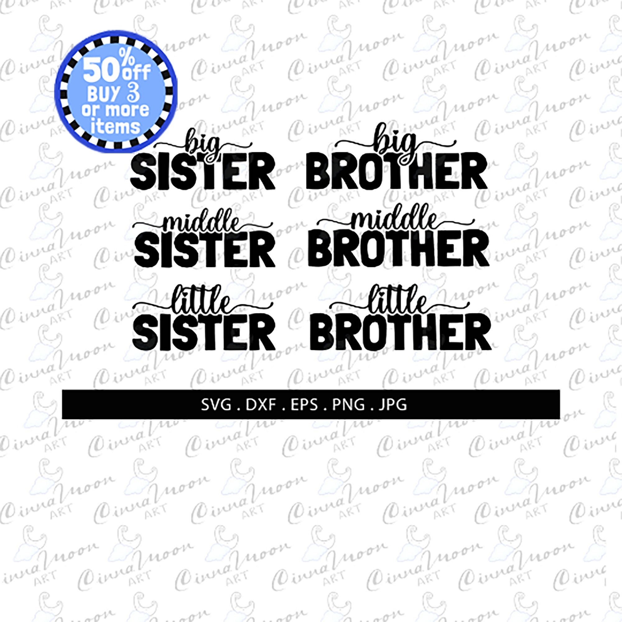 Bundle Siblings svg-Big sister svg-middle sister svg-little | Etsy