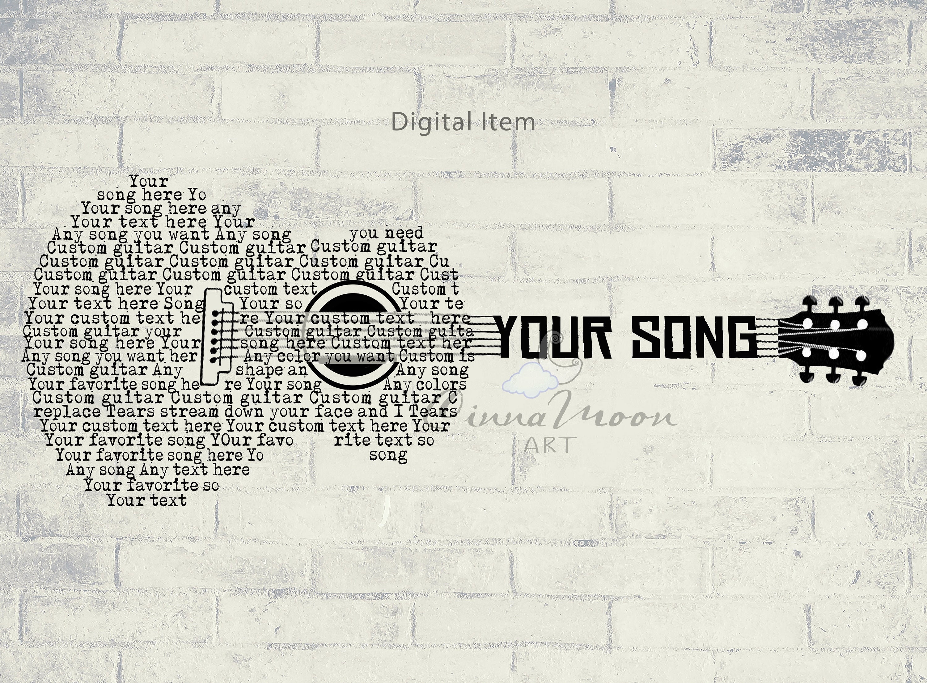 Custom Lyrics-guitar Lyrics-song Lyrics Wall Art-electric | Etsy