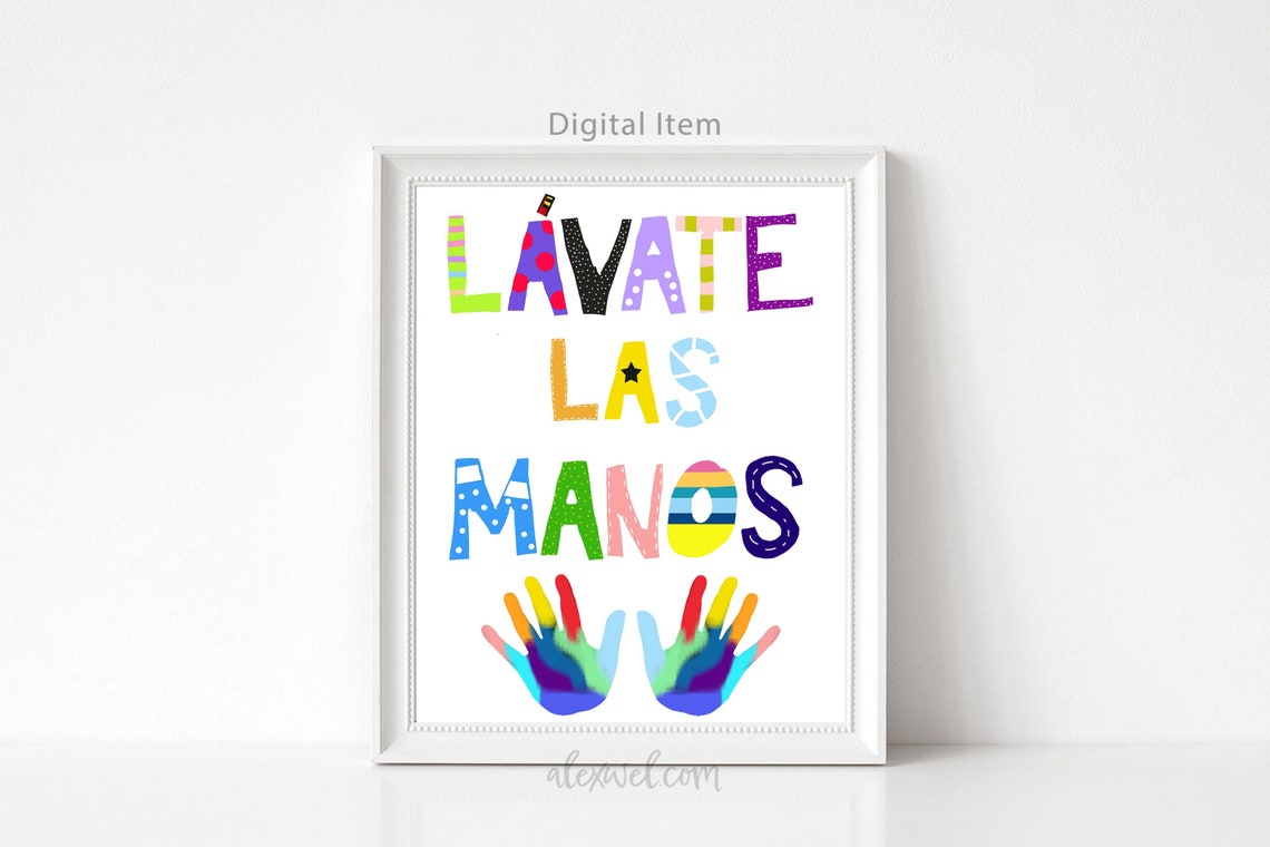 Lavate Las Manos Printable-lavate Las Manos Poster-wash Your - Etsy