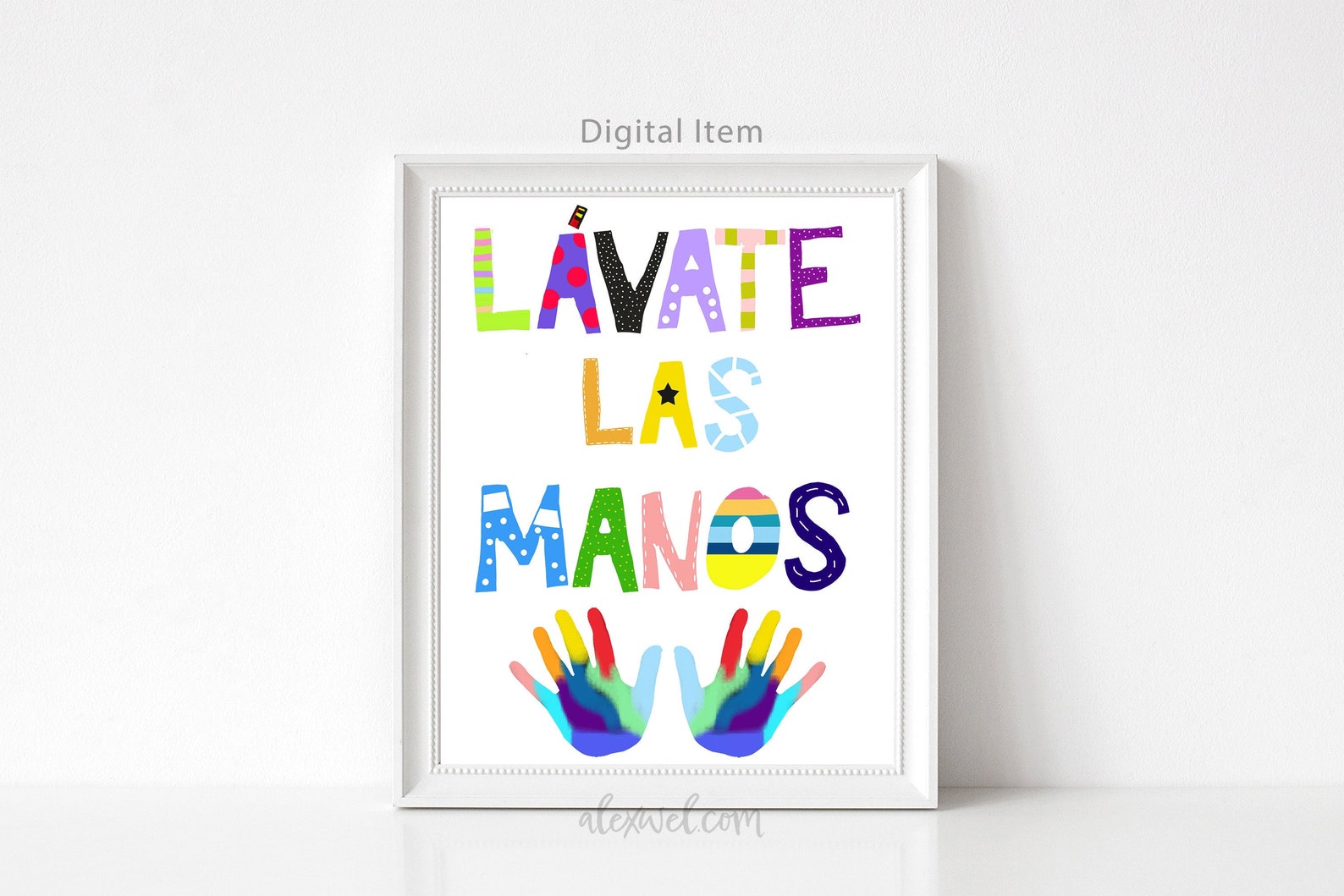 Lavate Las Manos Printable-lavate Las Manos Poster-wash Your Hands-baño ...