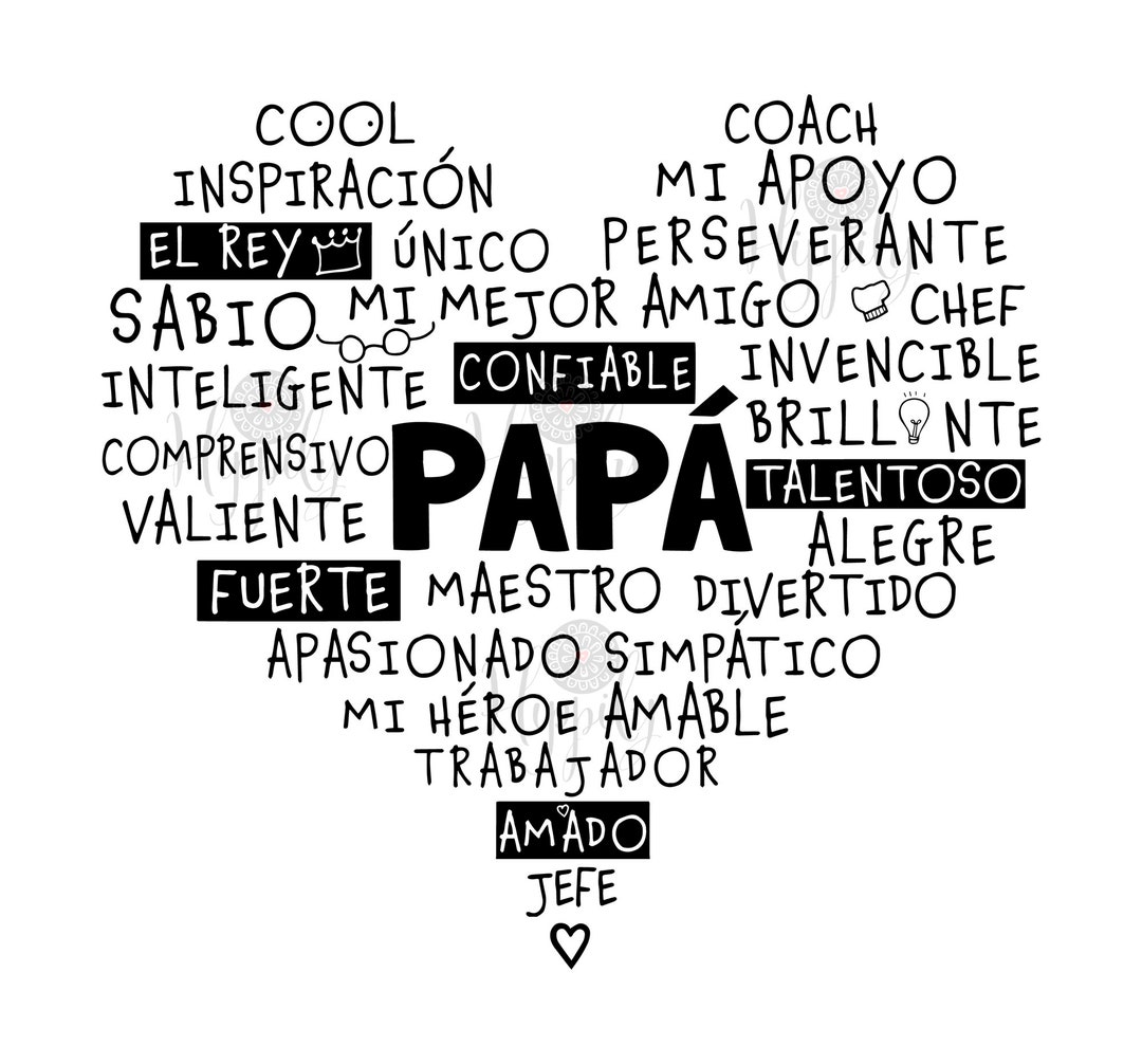 Papá Svg-día Del Padre Svg-palabras Para Papá Svg-regalo Papá-latinos ...