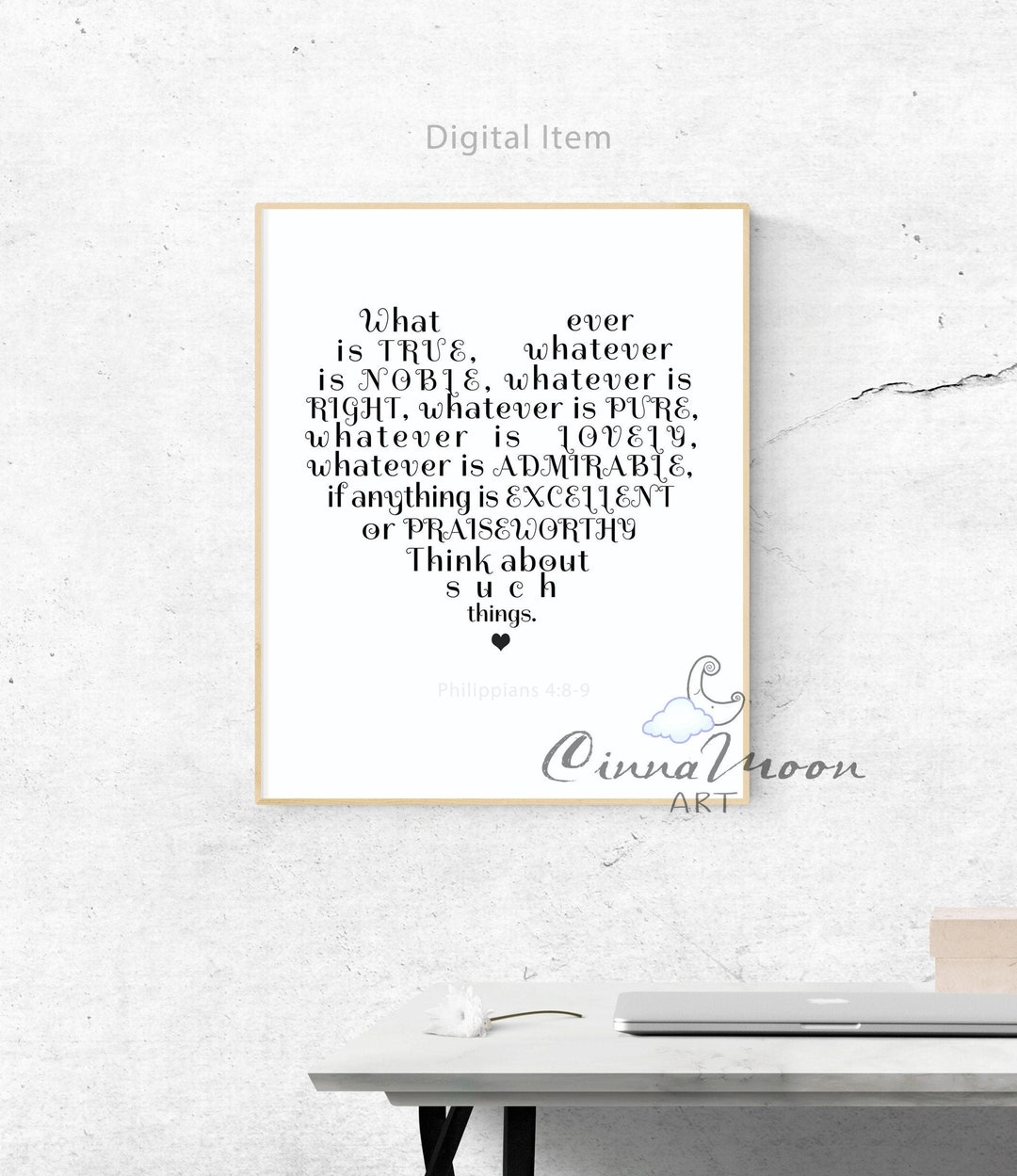 Philippians 4:8-9 Whatever is True Whatever is Noble-bible Verse ...