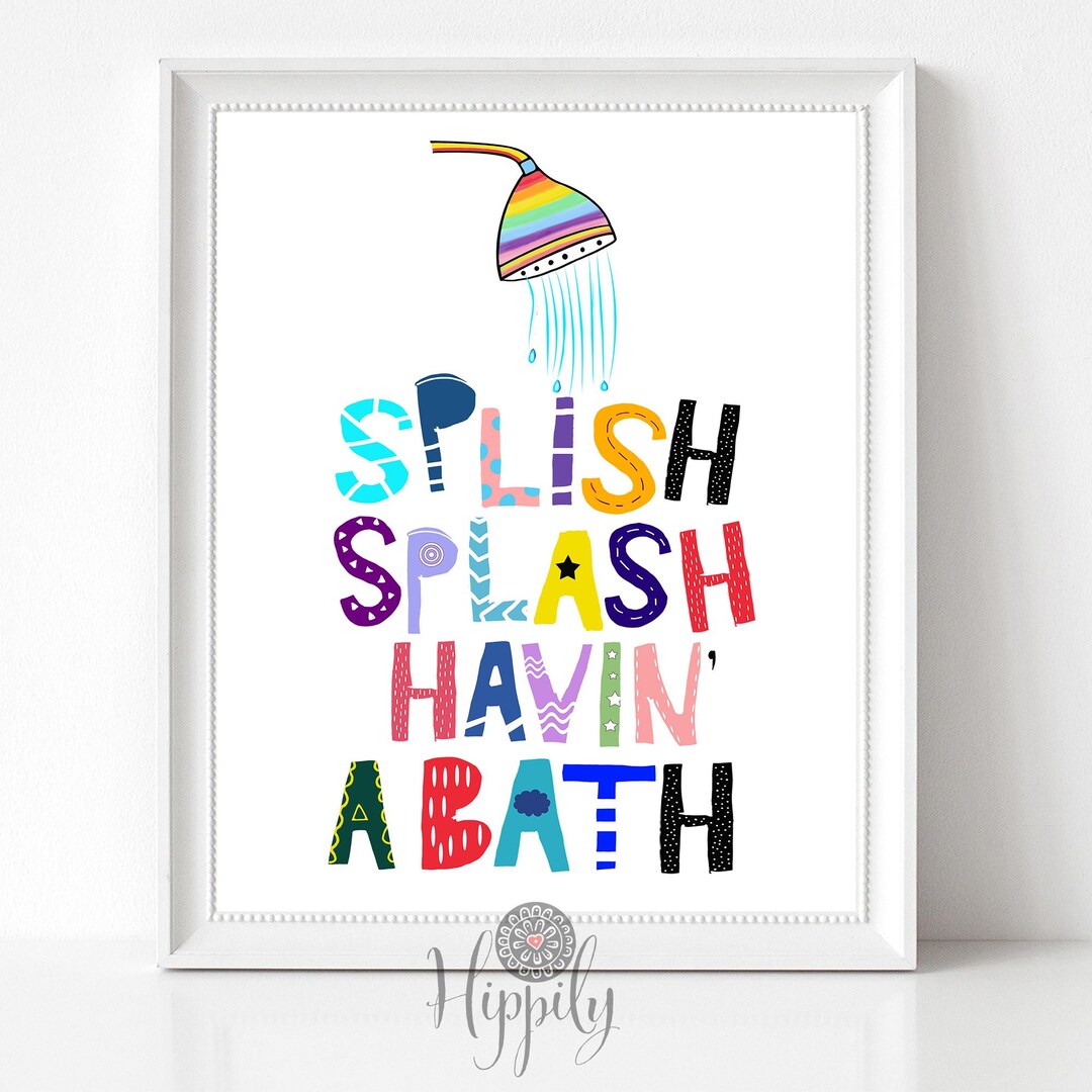 Splish Splash Print-splish Splash Let's Take a Bath-bathroom Printable ...