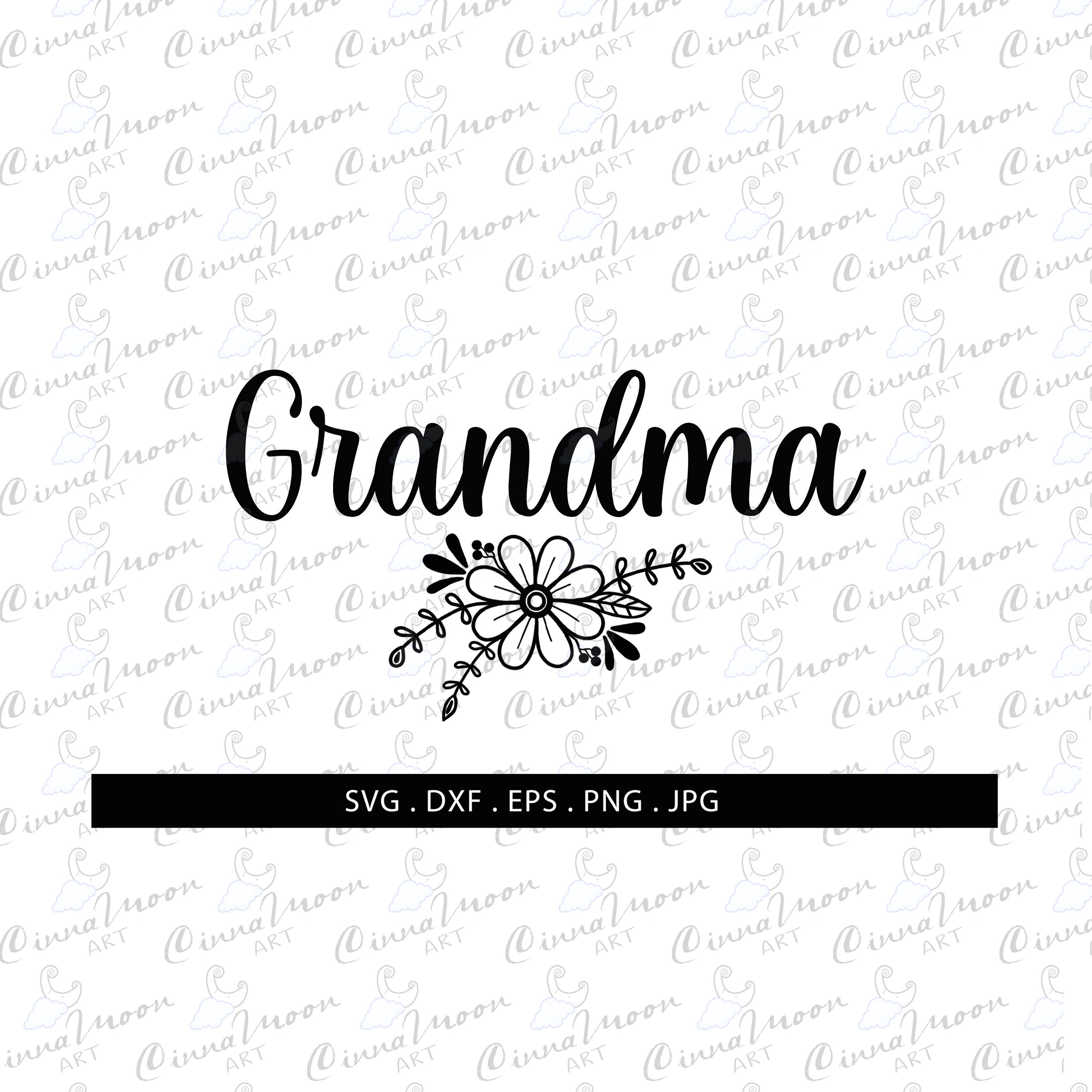 Grandma svg-Grandma with flowers svg-Grandmother svg-Grandma | Etsy